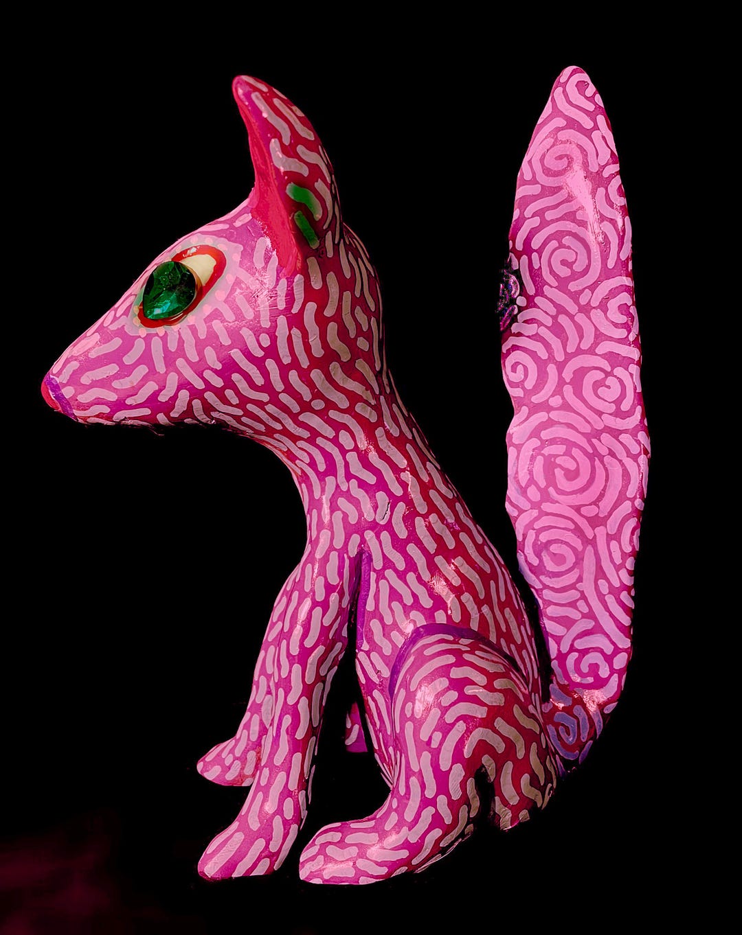 Polymer Clay Sitting Fox With Straight Tail Sculpture - Etsy