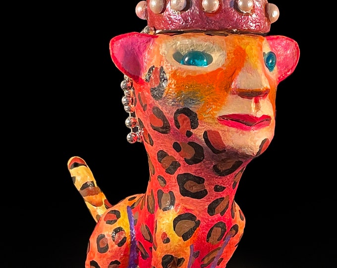 Leopard Alebrije Sphinx Paper Mache Sculpture - Etsy