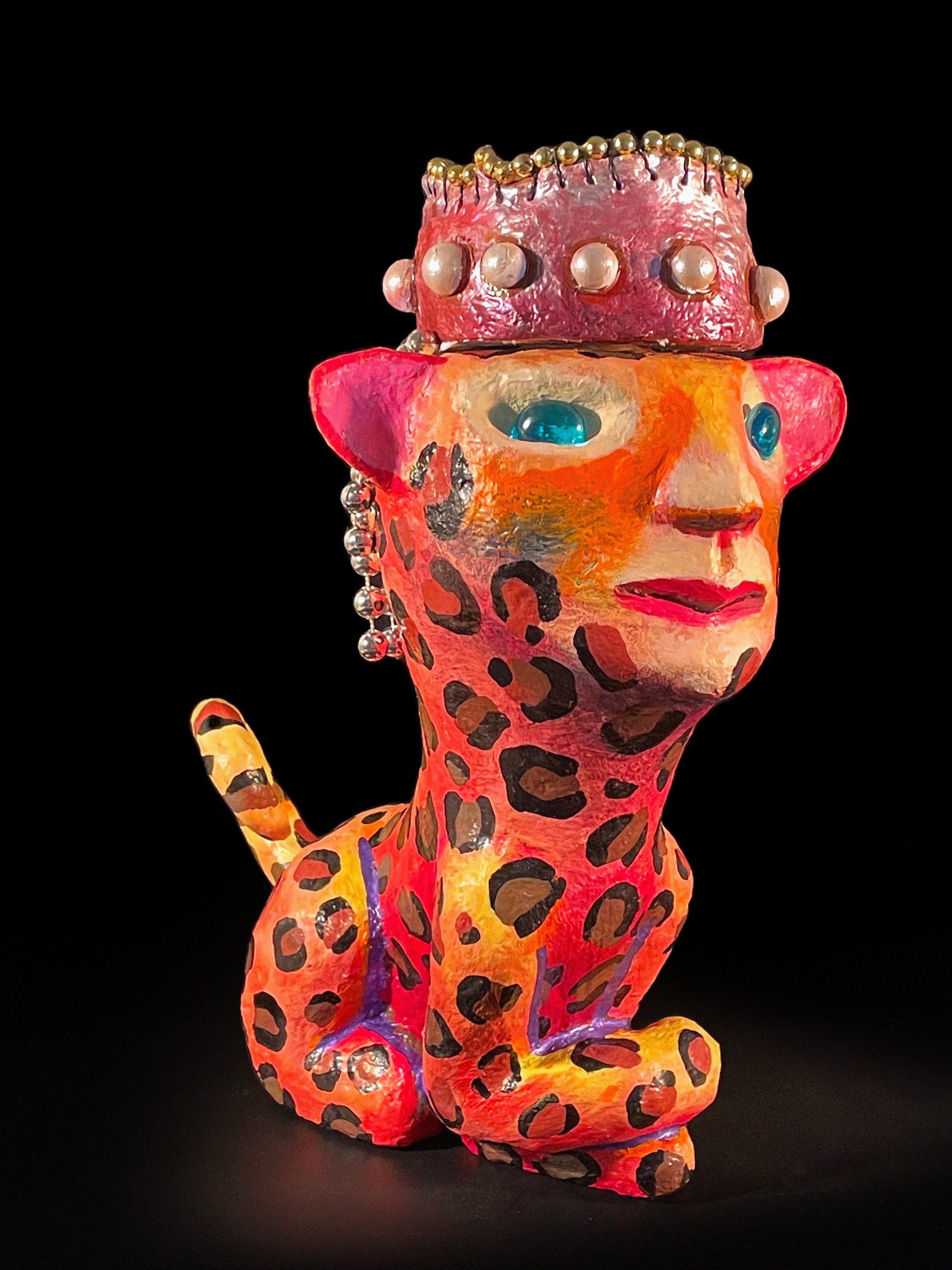 Leopard Alebrije Sphinx Paper Mache Sculpture - Etsy
