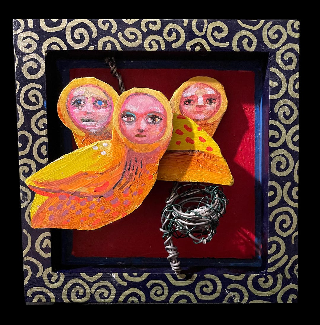 Birds Person Hybrid Shadow Box #4 - Etsy