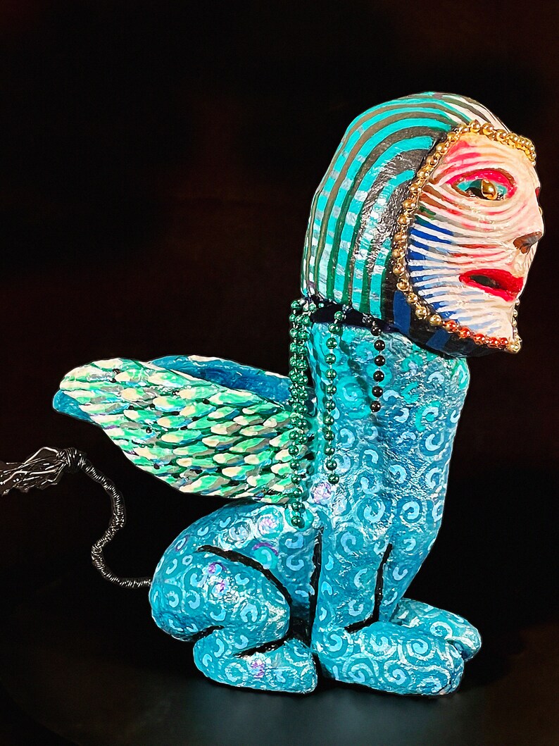 Alebrije Sphinx Paper Mache Sculpture - Etsy