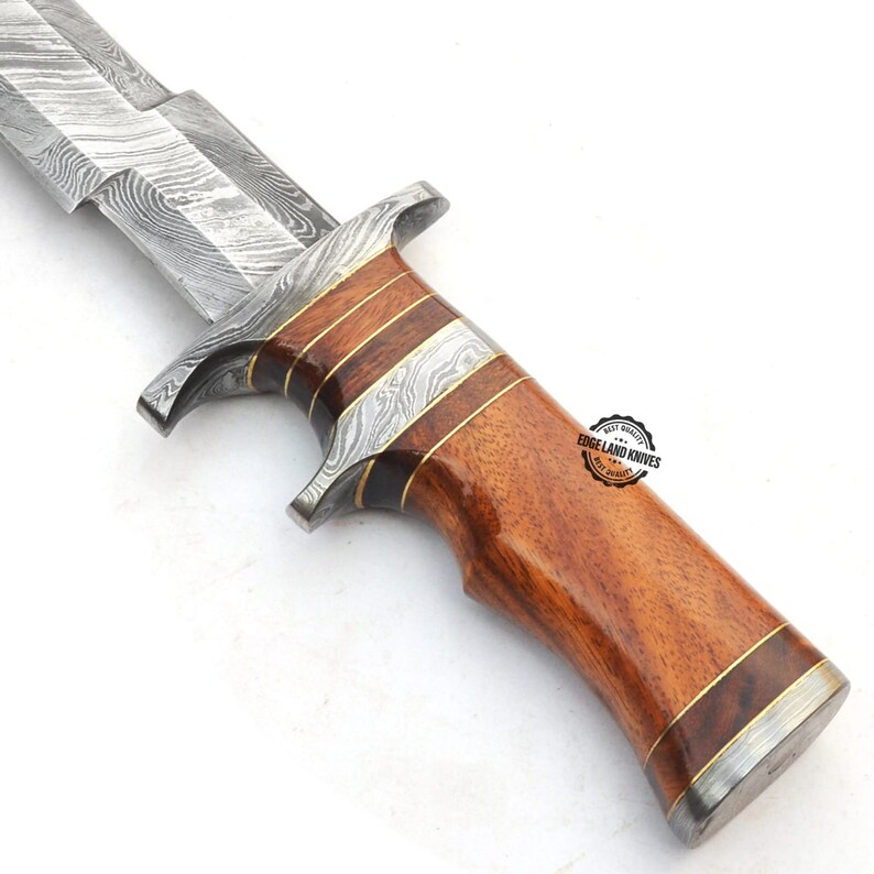 Damascus Steel Bowie Knife With Sheath 15 Inch Bowie Knife Razor Sharp Custom Handmade Bowie ...