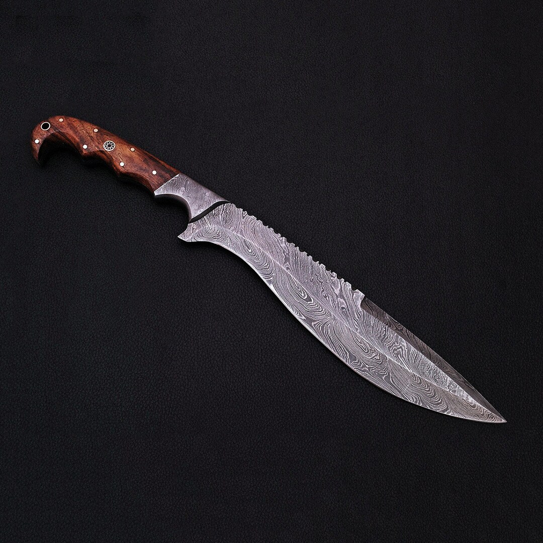 Damascus Steel Survival Machete With Sheath 18 Inch Machete Razor Sharp ...