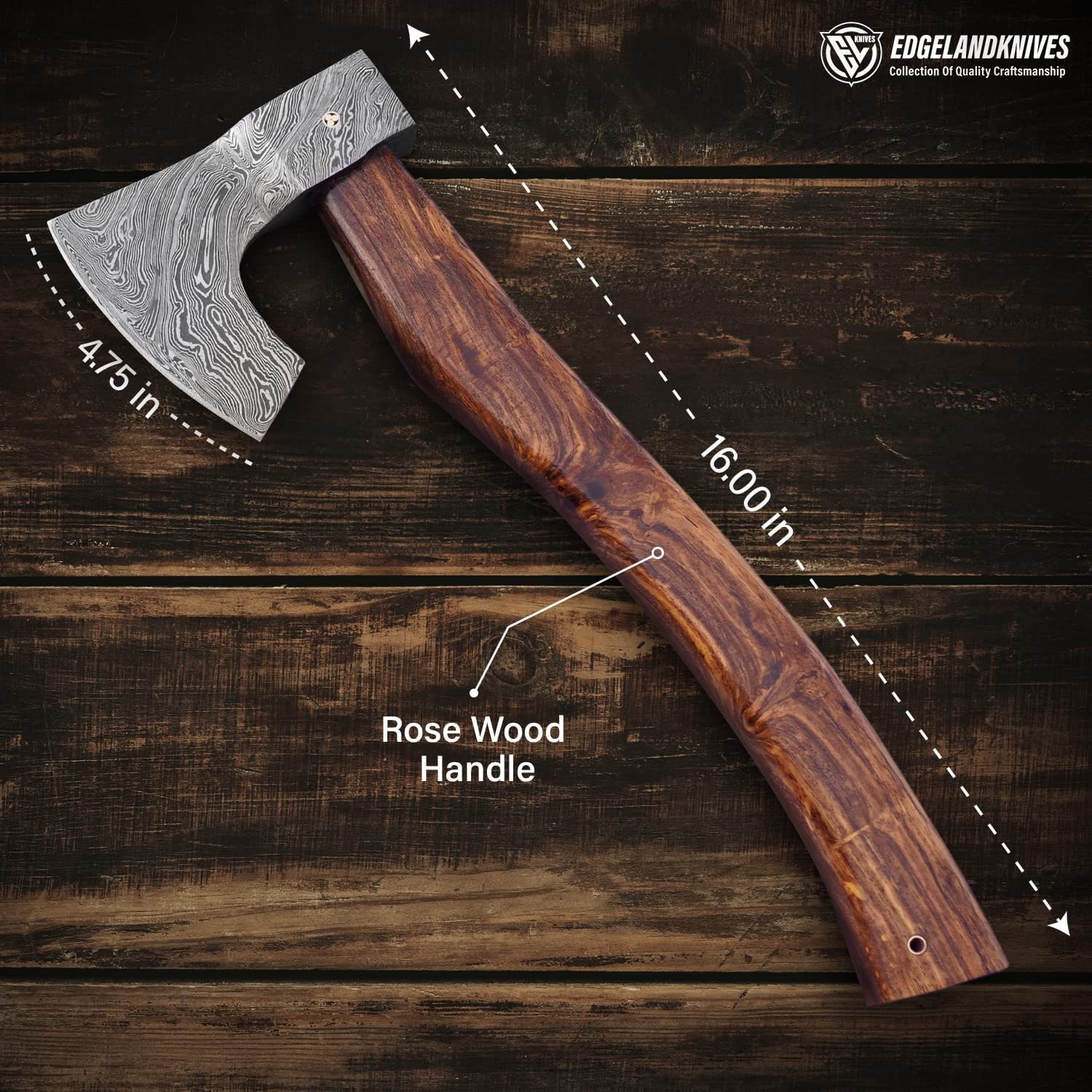 Damascus Axe With Sheath Hand Forged Damascus Steel Axe Head With Rose ...