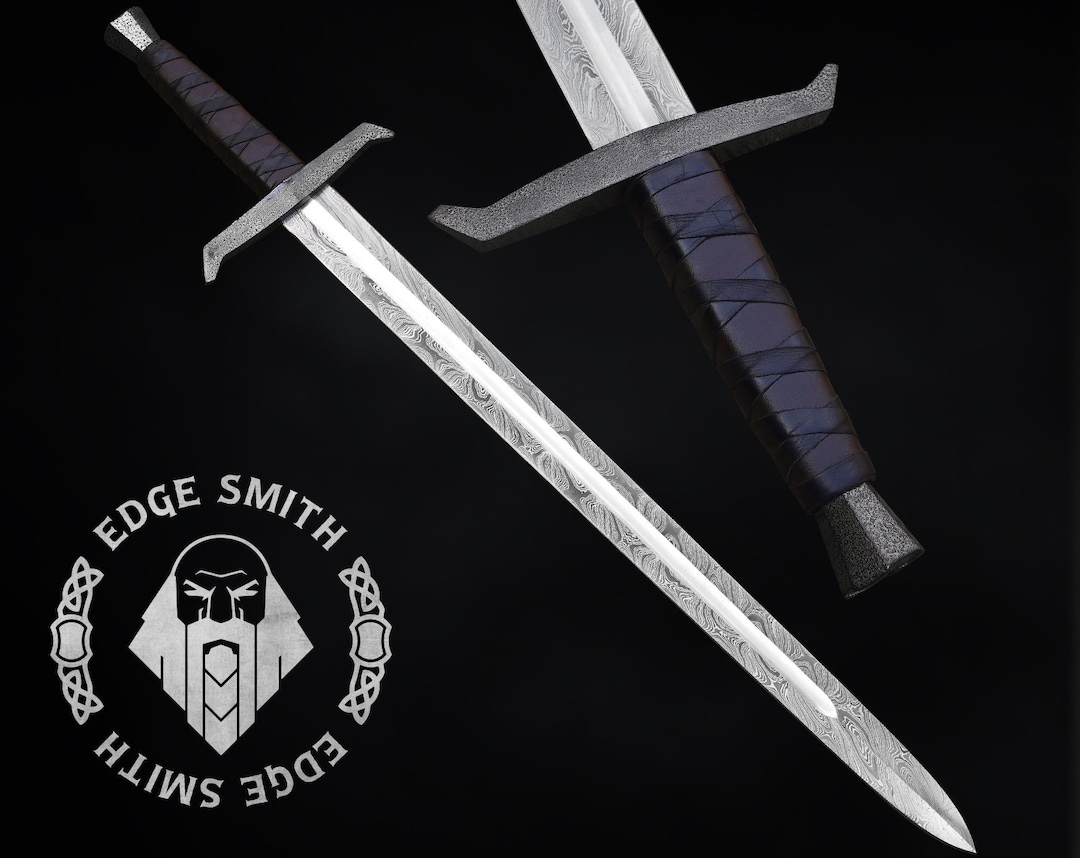 Damascus Steel Sword With Sheath 28 Inch Damascus Sword Razor Sharp ...