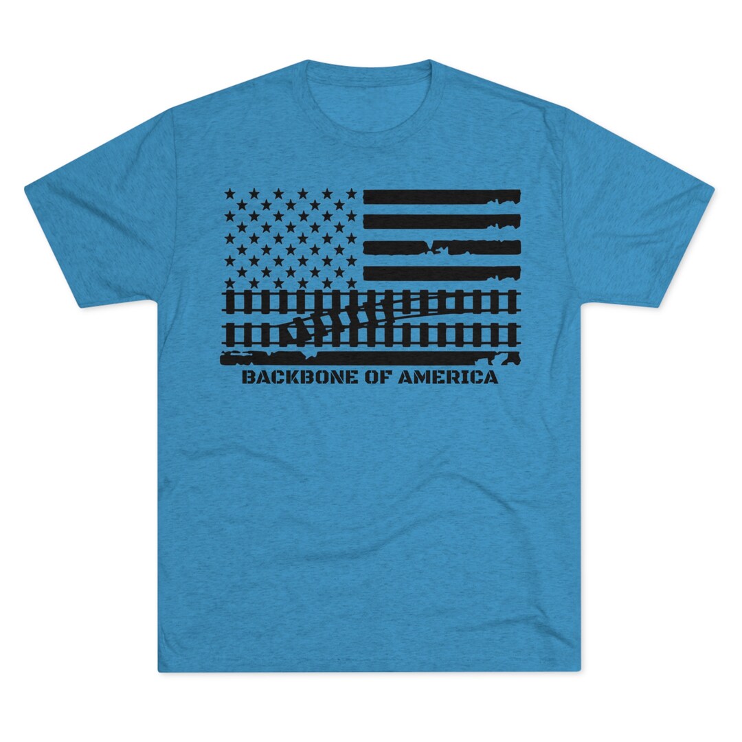 America Railroad Flag Unisex Tri-blend Crew Tee - Etsy