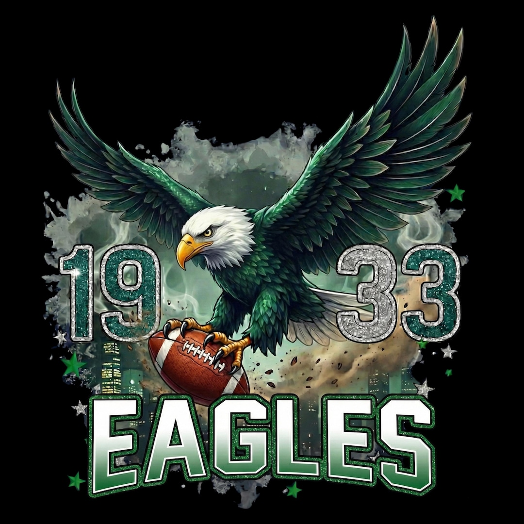 Eagles Football Glitter PNG SVG, Philadelphia Football Design, Green ...
