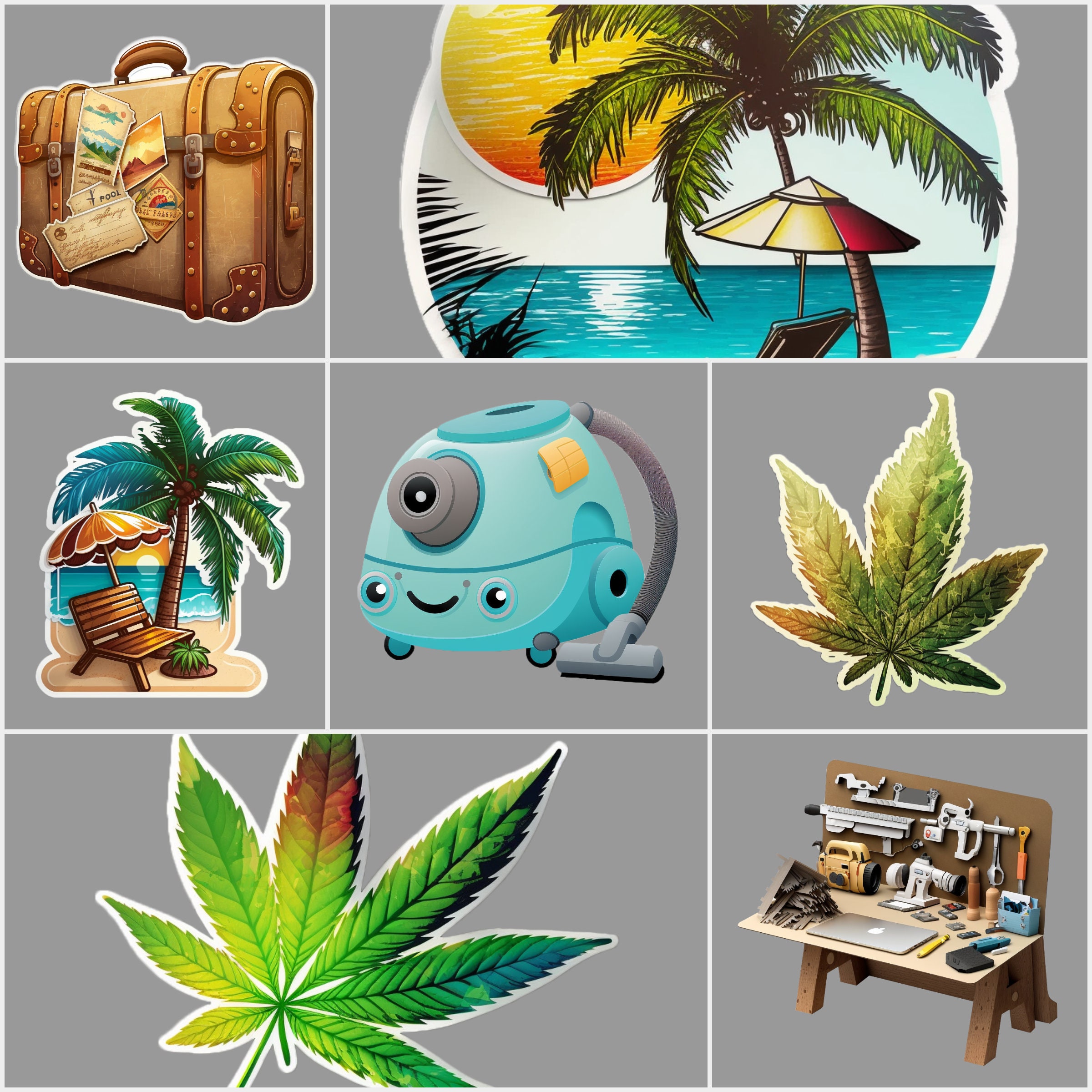 45 Different Clip Art/stickers With Different Motives - DIGITAL ...