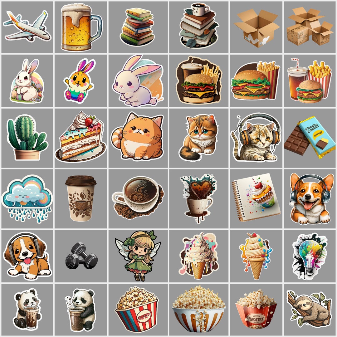 45 Different Clip Art/stickers With Different Motives - DIGITAL ...