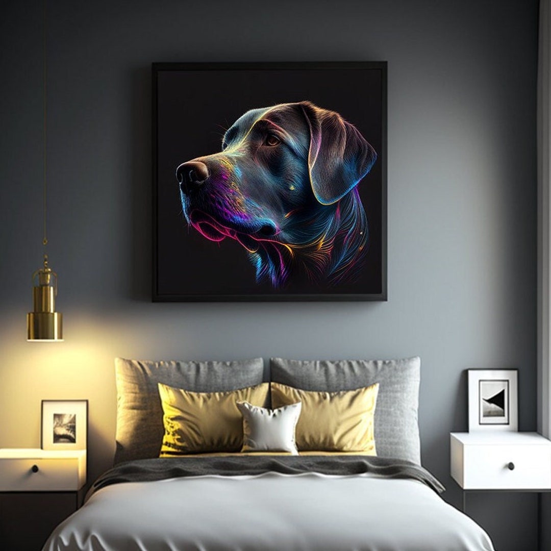 Abstract Neon Labrador Art Print - DIGITAL PRODUCT ONLY - Etsy
