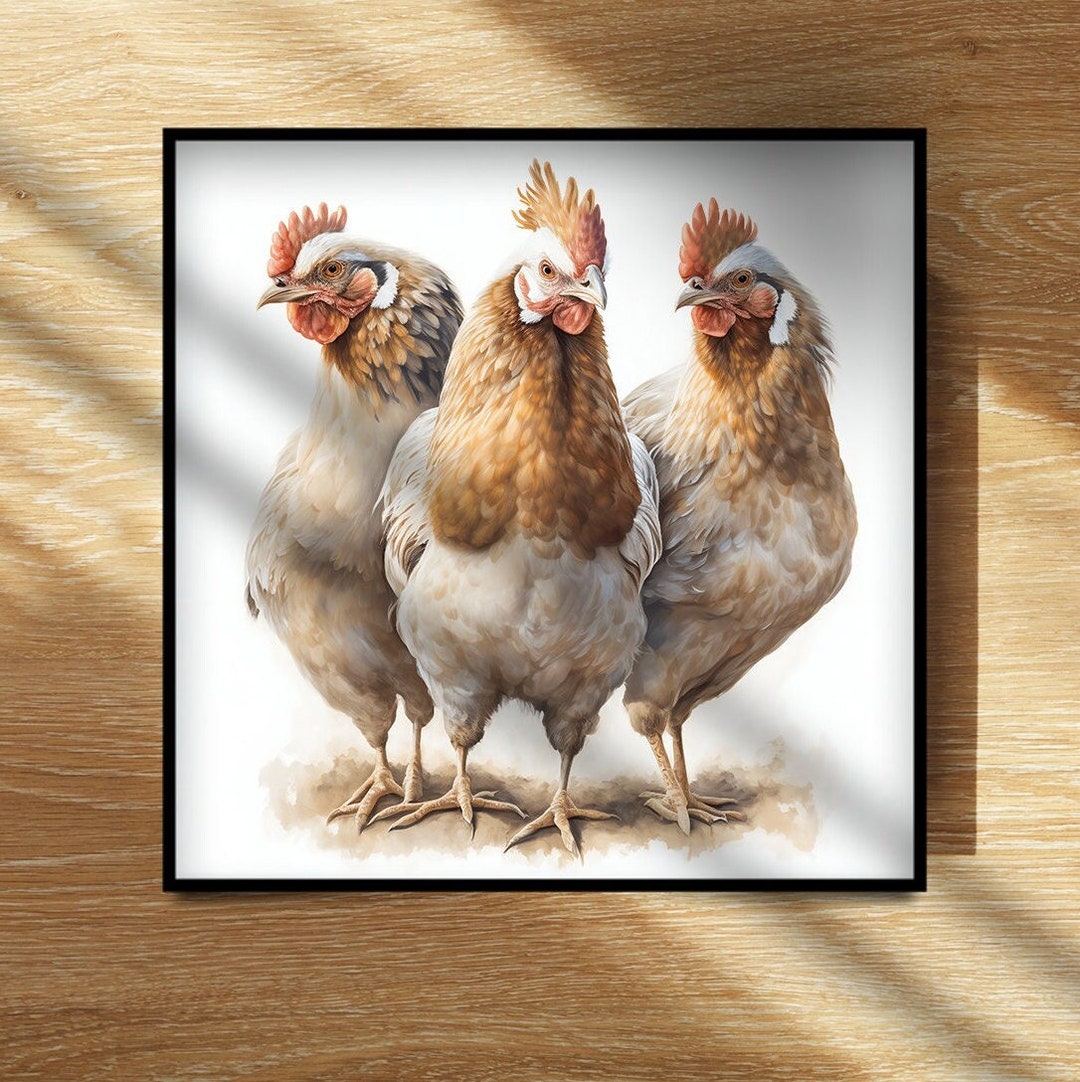 3 Friendly Hens Art Print - DIGITAL PRODUCT ONLY - Etsy