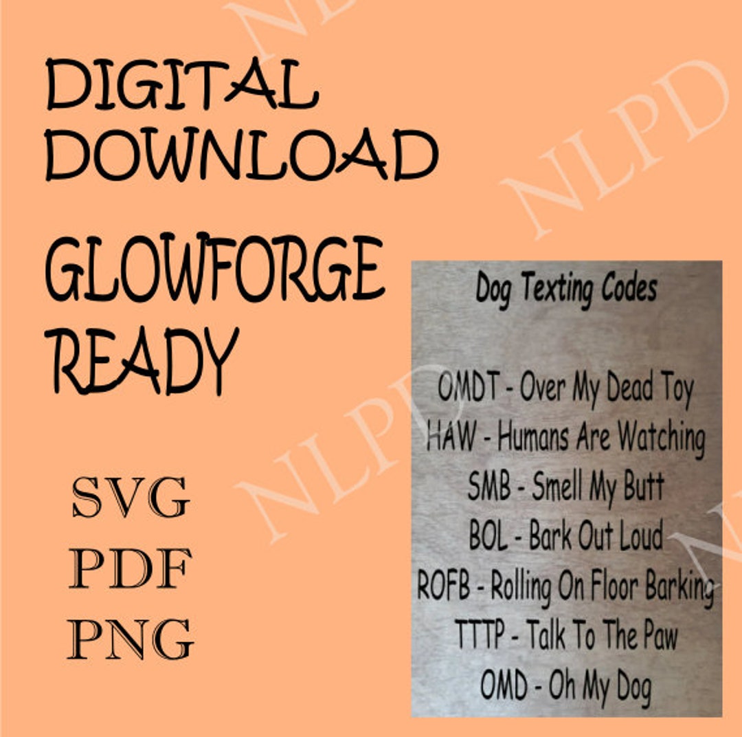 Dog Texting Codes, Digital Download Sign, Dog Texting Codes Sign ...
