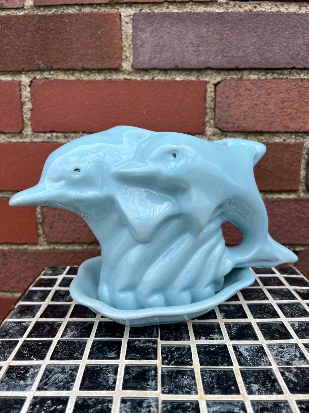 Vintage Ceramic Dolphin Planter - Etsy