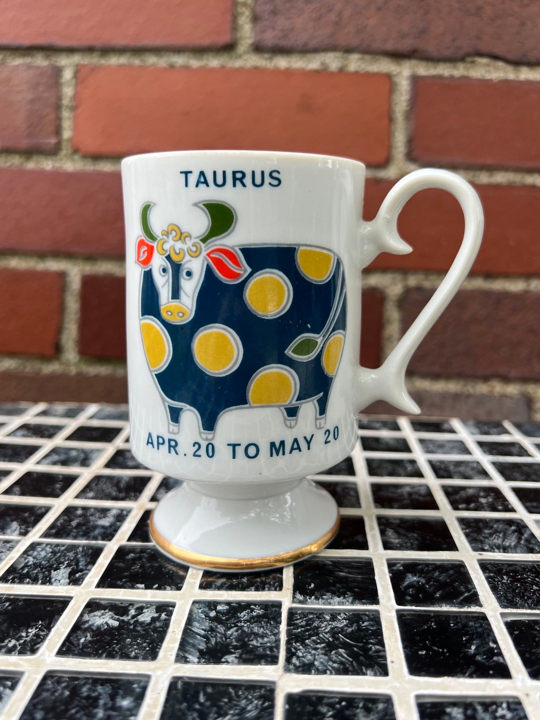 Vintage Taurus Zodiac Mug - Etsy