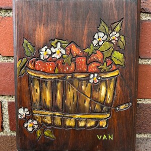 Vintage Strawberry Wood Carving Wall Art - Etsy