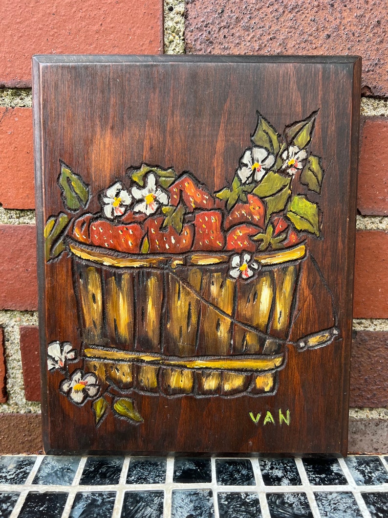 Vintage Strawberry Wood Carving Wall Art - Etsy