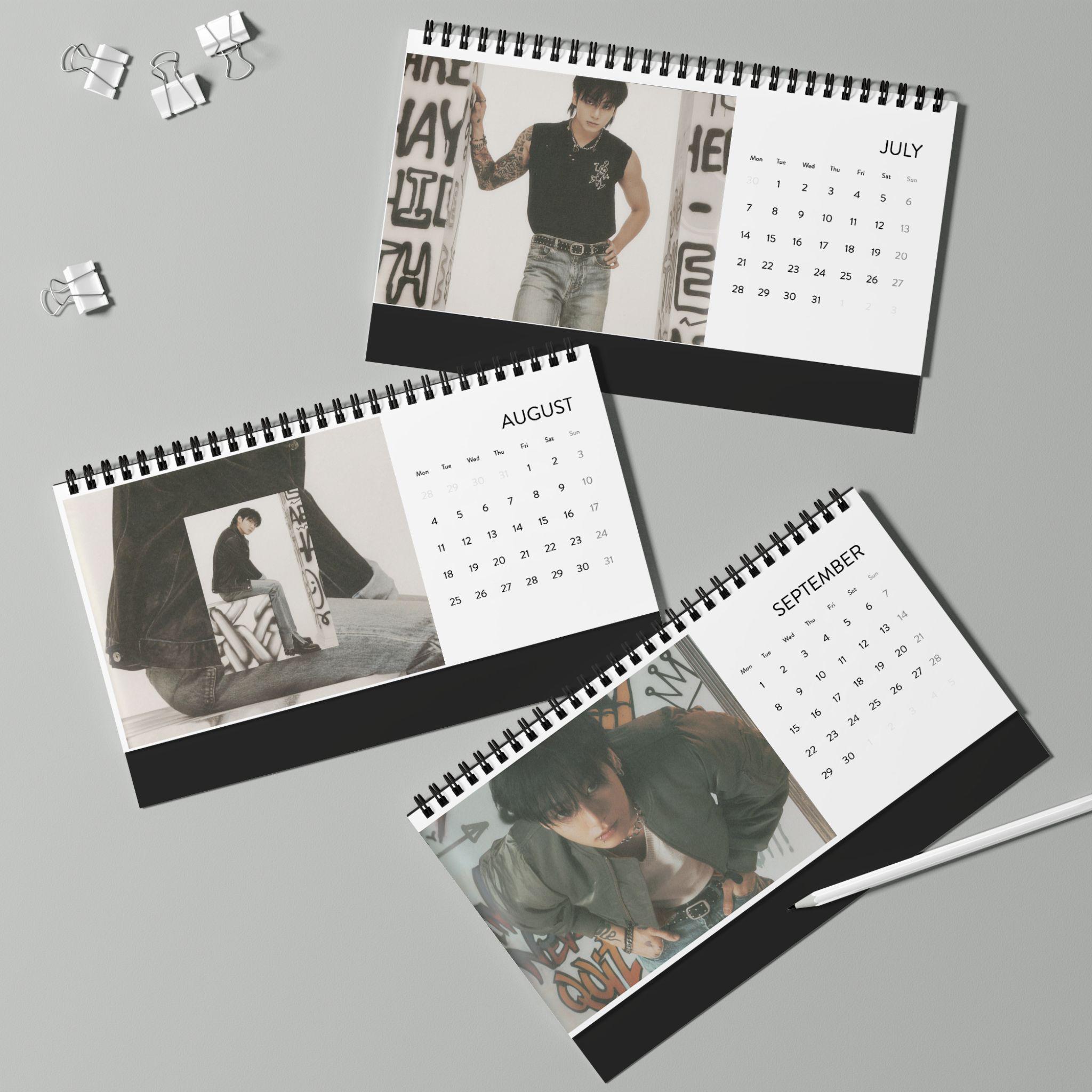Jungkook BTS Desk Calendar, 2025 Grid, Kpop Calendar, Office Decor ...