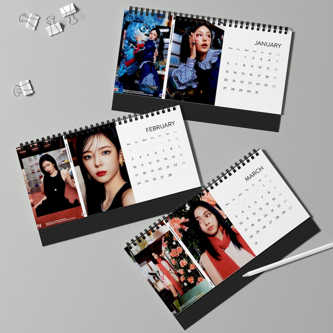 Itzy 'GOLD' Desk Calendar, K-pop Album 2025 Grid, Unofficial Merch ...