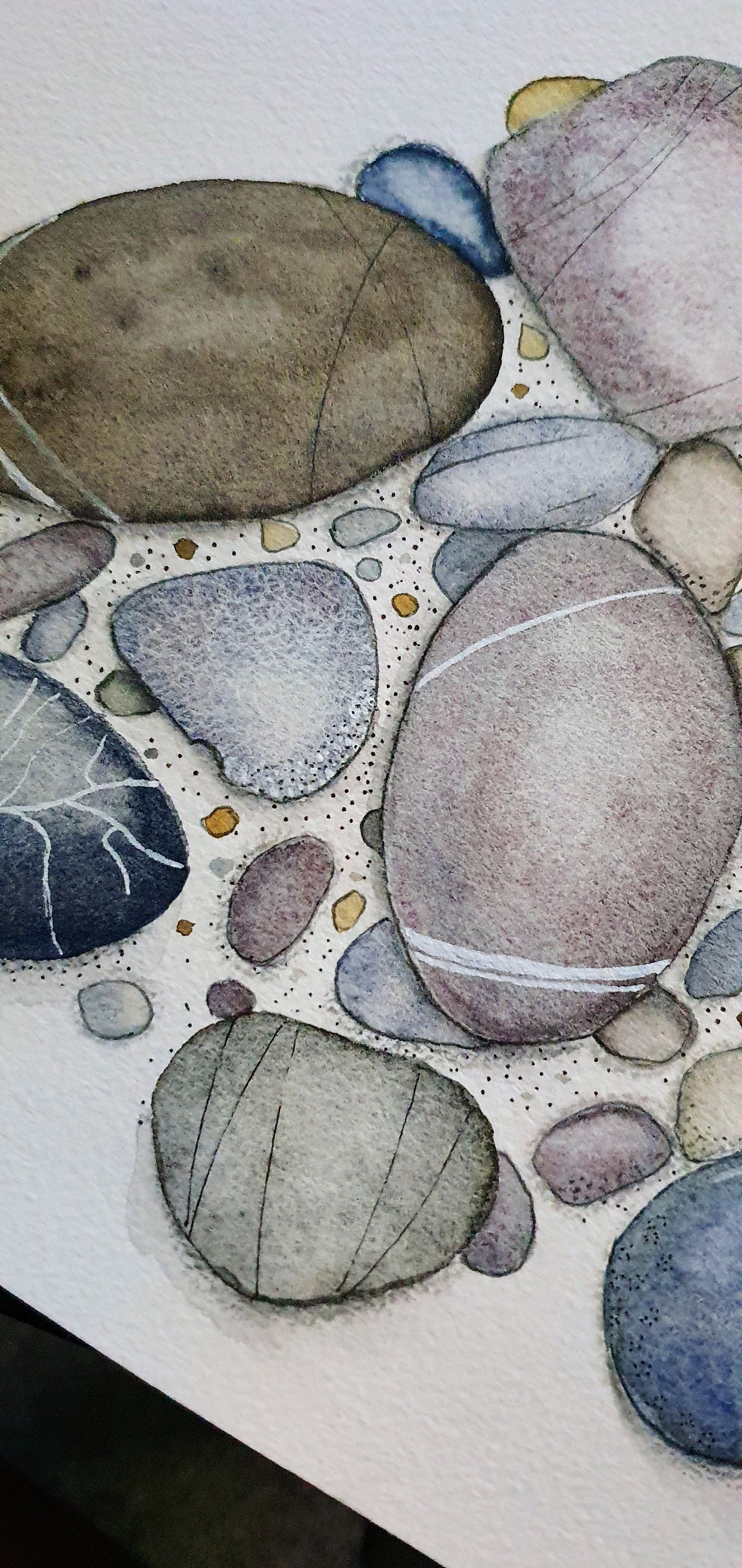 Original Rock Pool Watercolour Painting, Pebble Art, Unframed - Etsy