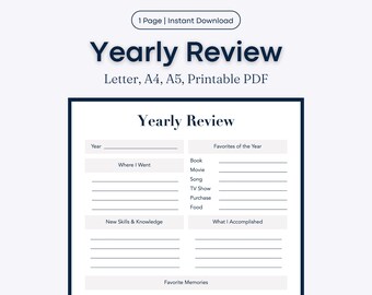Review Bundle A4 / US Letter Printable PDF Daily Review - Etsy