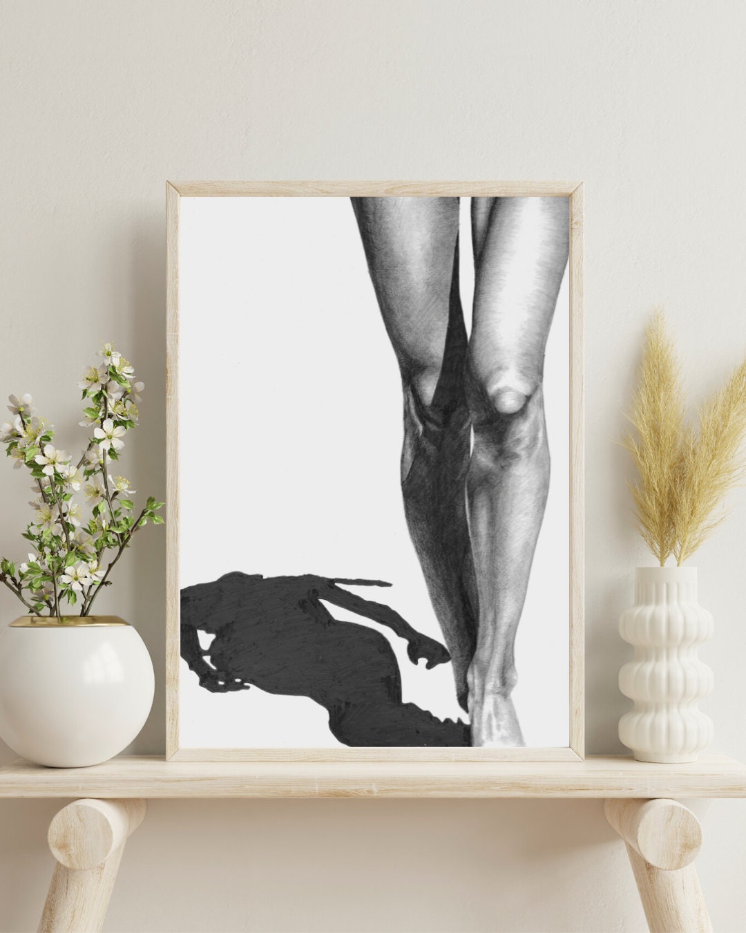 Legs Art Print - Pencil Drawing of a Girl Walking - Pencil Drawing Art ...