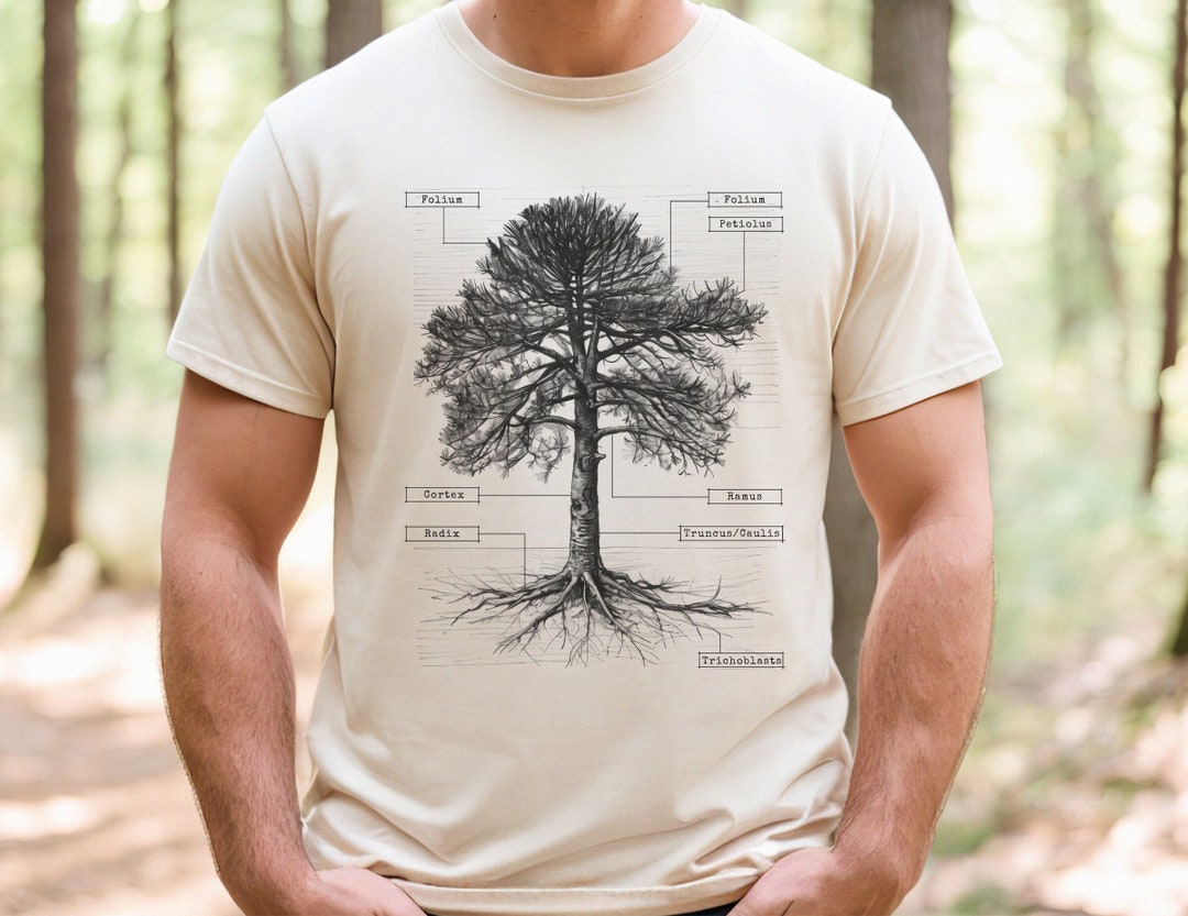 Tree Diagram T Shirt Gift for Outdoor Lover, Trees T Shirts, Forest Tee ...