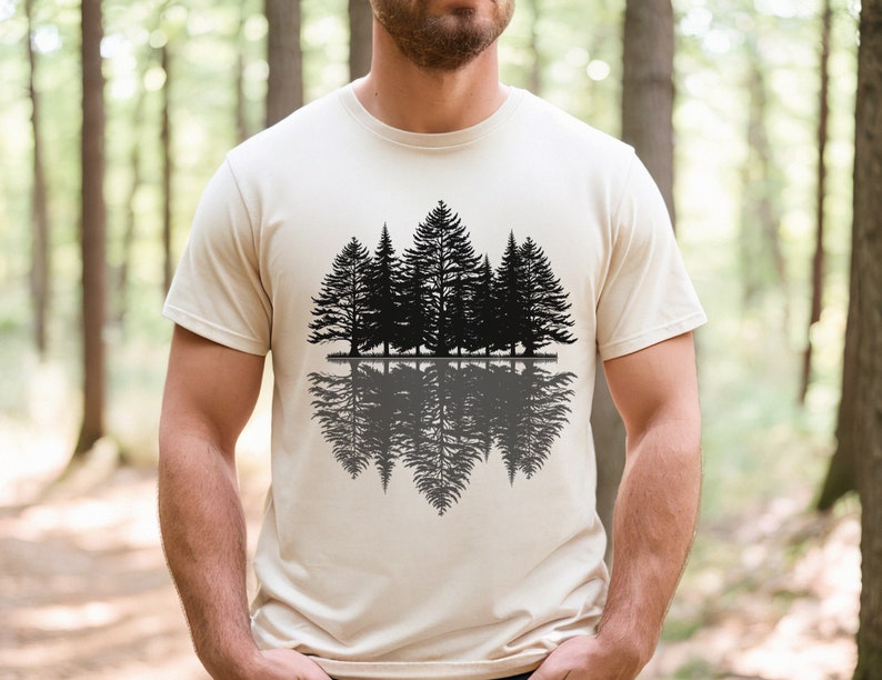 Pine Trees Near Lake Shirt for Nature Lover, Hiking Tshirt, Camping T ...