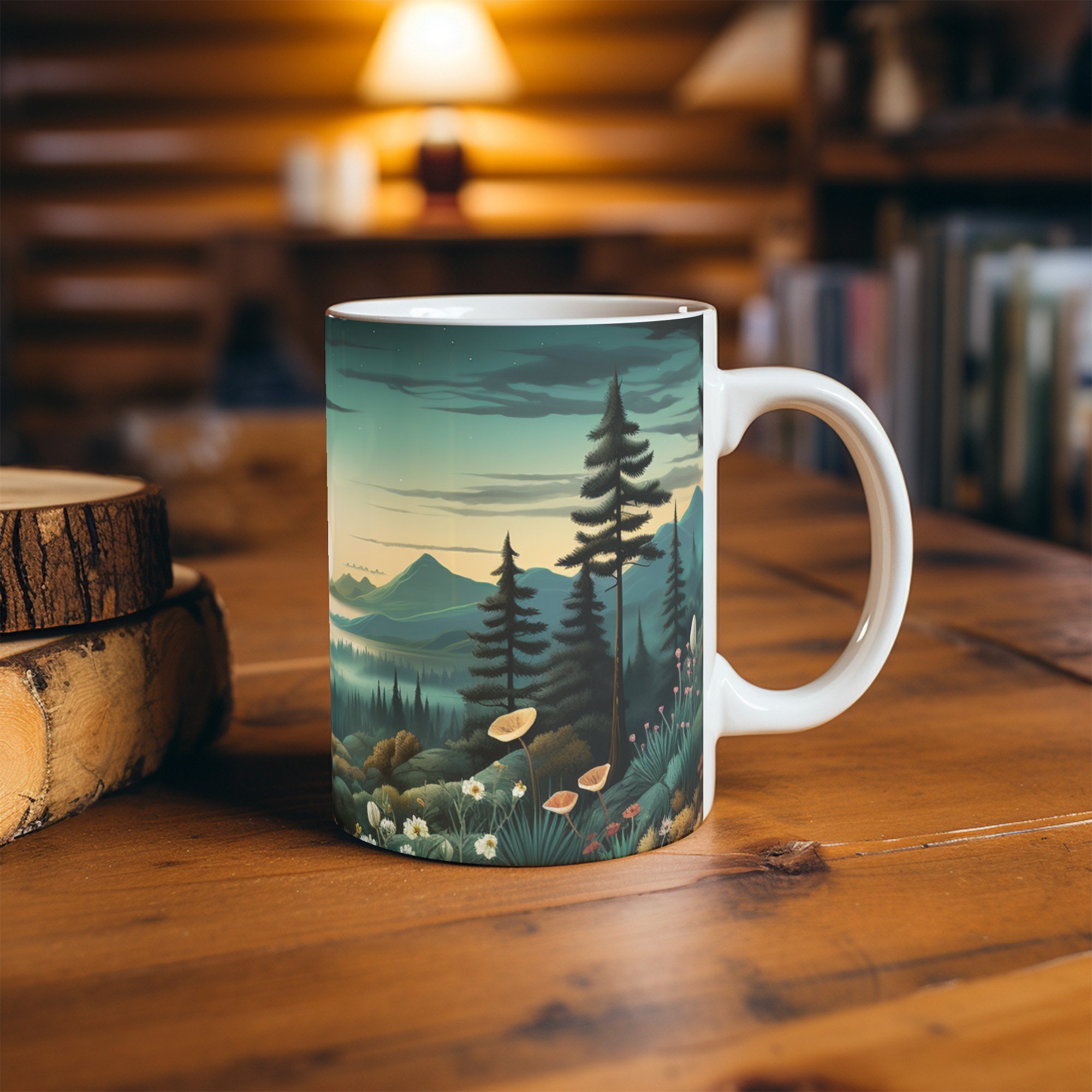 Mountain Forest Mug Gift for Outdoor Lover, Tea Cups, Coffee Cup ...