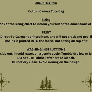 Woodland Pine Trees Canvas Tote Bag for Nature Lover, Hiking Pouch ...