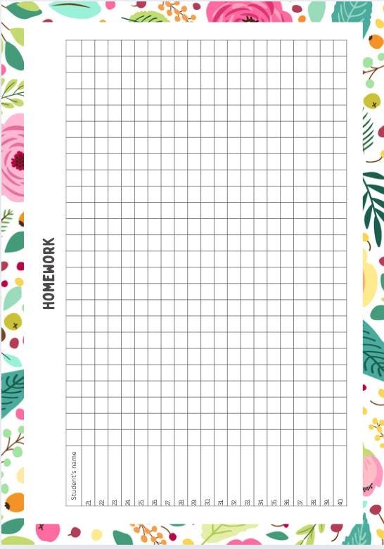 Floral Teacher Planner Printable | 39 Pages Pink & Green PDF | Class ...