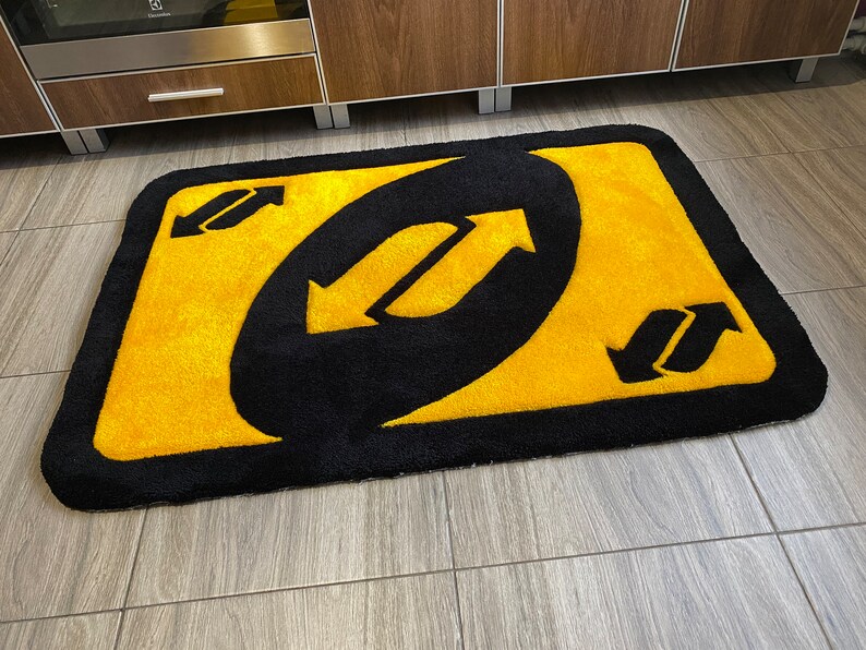 Uno Reverse Card Handmade Rug Colorful Custom Decorative Carpet Gift ...