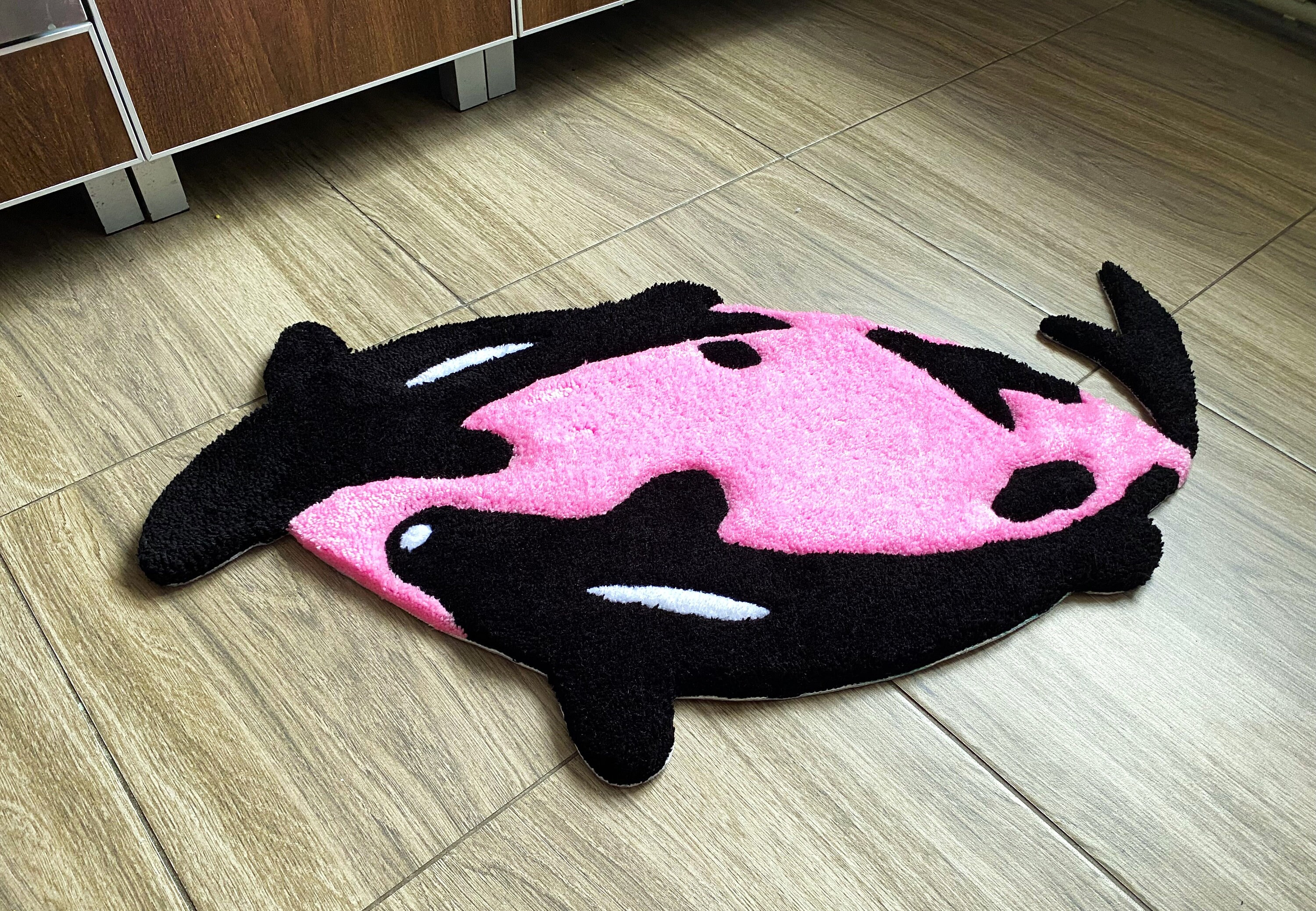 Handmade Koi Fish Tufted Rug Japanese Carpet Asian Decor Yin Yang Area ...