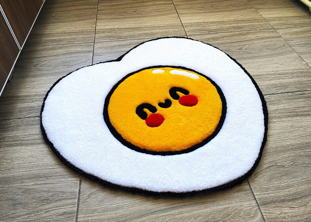 Heart Shape Happy Egg Tufted Rug Custom Nursery Decor Soft Fluffy Rug ...