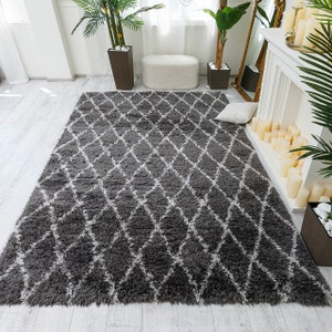 Minimalist Scandinavian Style White Carpet Geometric Design Large Area ...
