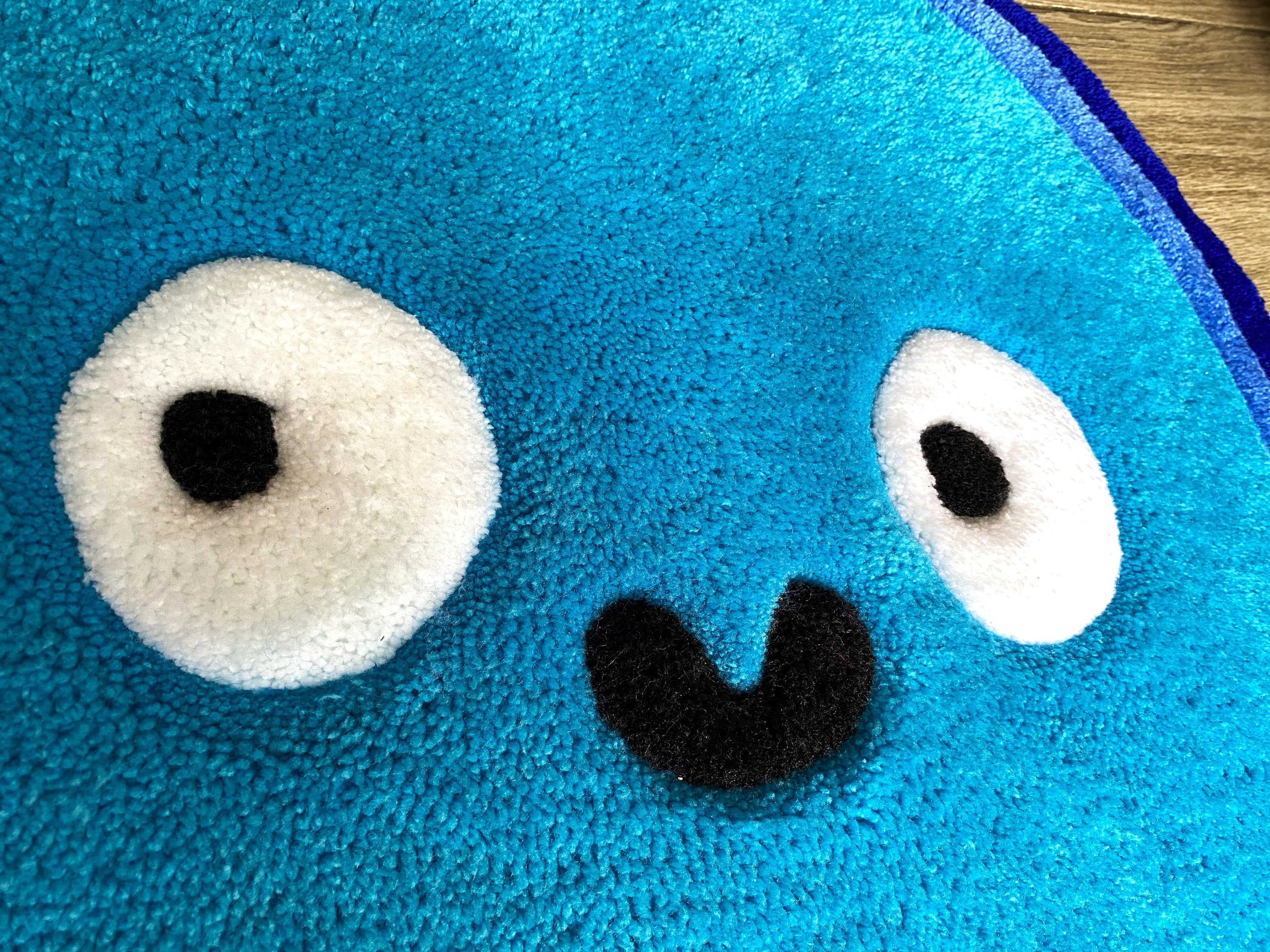 Blue Octopus Tufted Rug Kids Room Decor Round Nursery Mat Children's ...