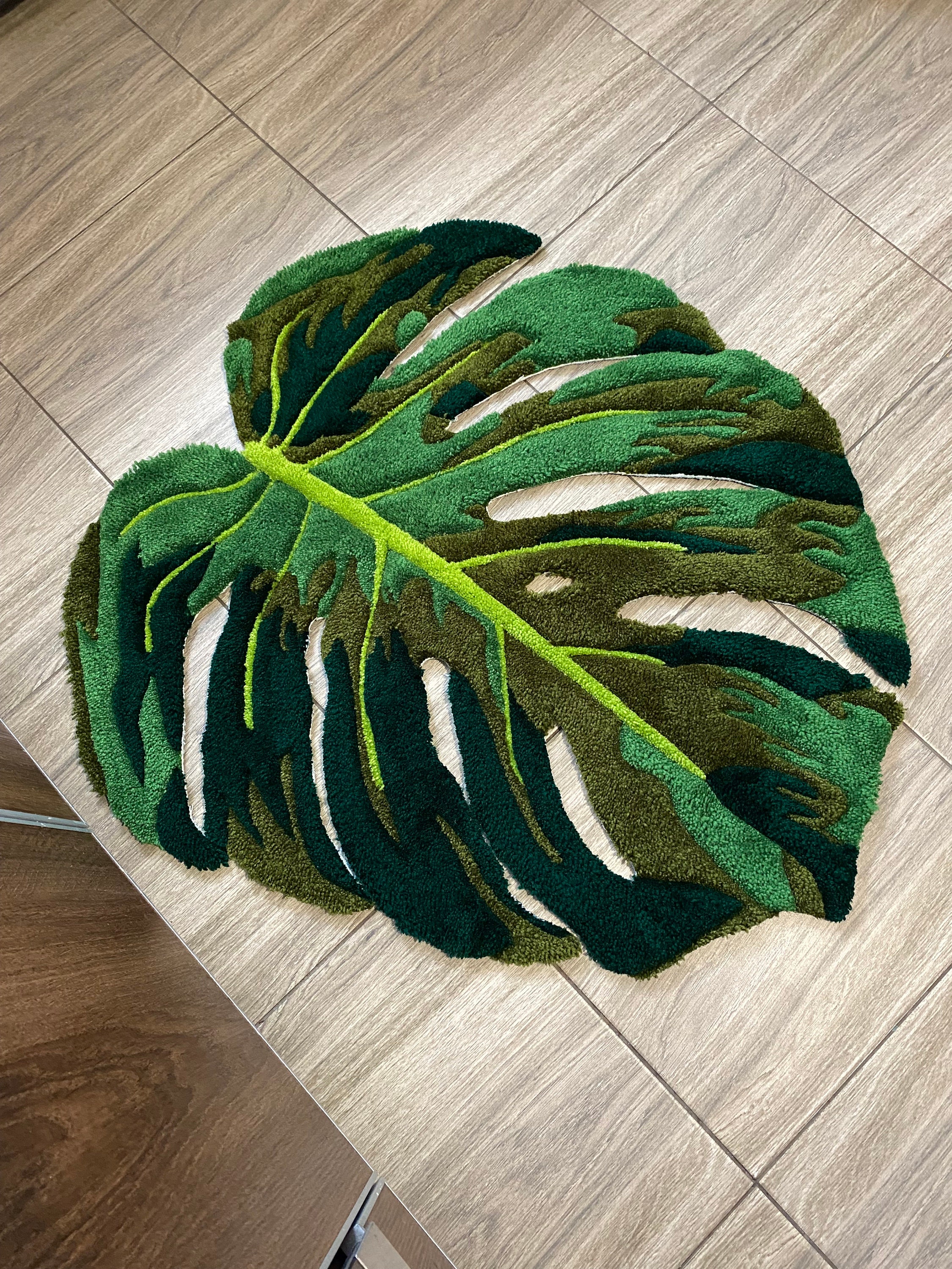 Monstera Tufted Rug Custom Rug Ready to Ship Monstera Decor Rug Plant ...