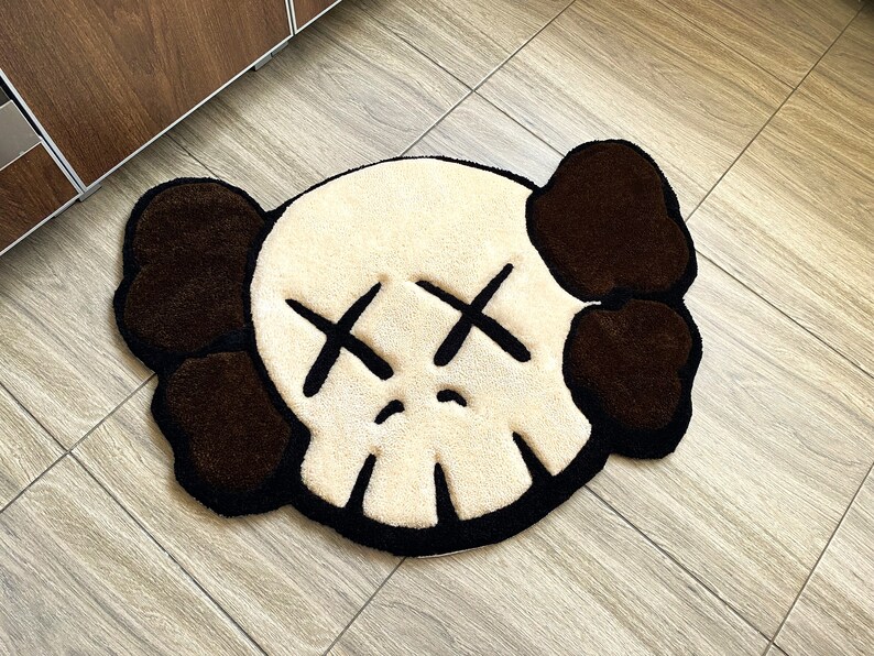 Tufted Rug Kaw Tufting Rug KAWS Face Modern Anime Custom Rug Handmade ...