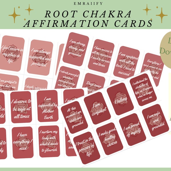 Printable Chakra Affirmation Cards - Etsy
