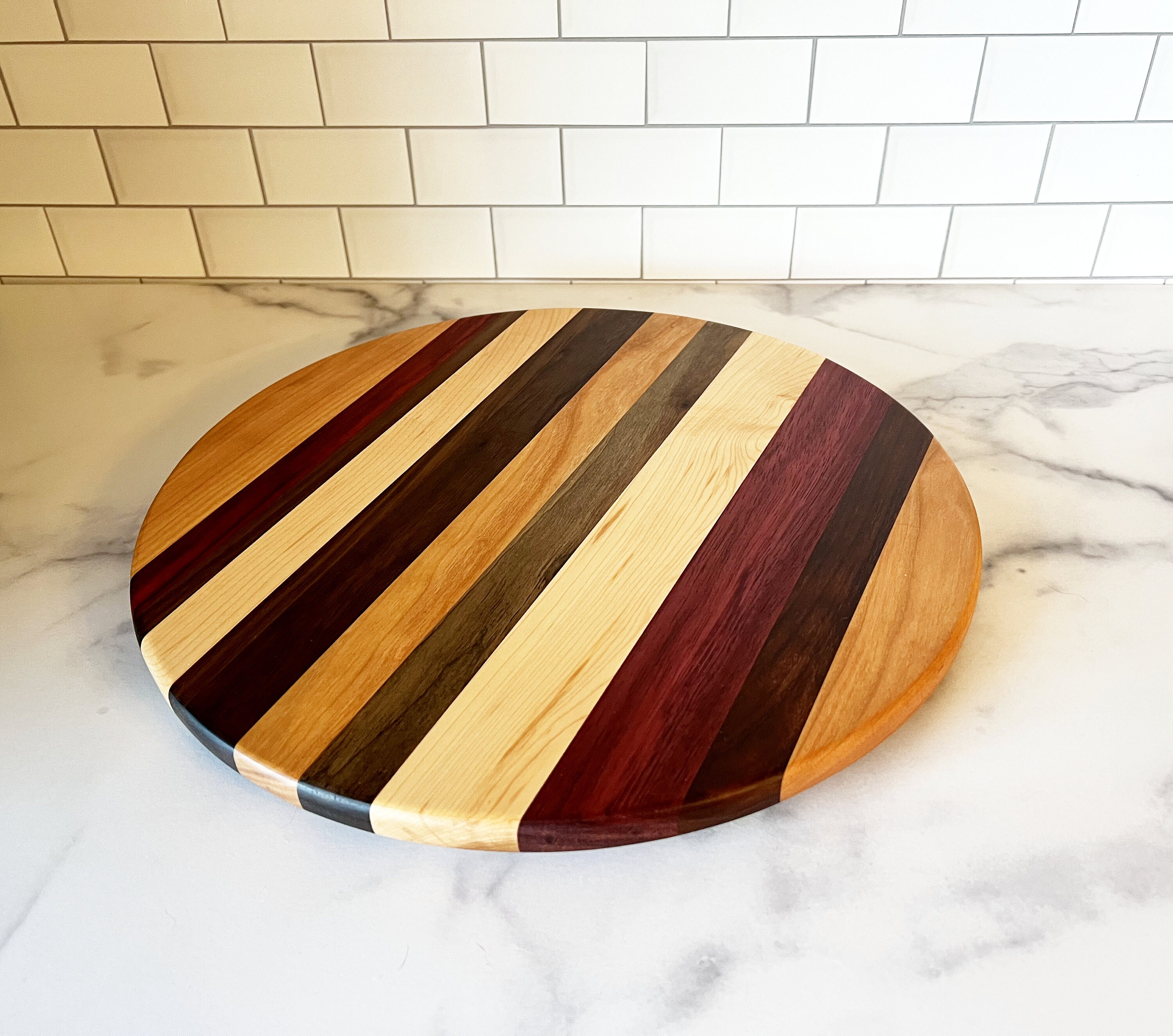Handmade Lazy Susan Charcuterie Board, Exotic & Domestic Hardwoods ...