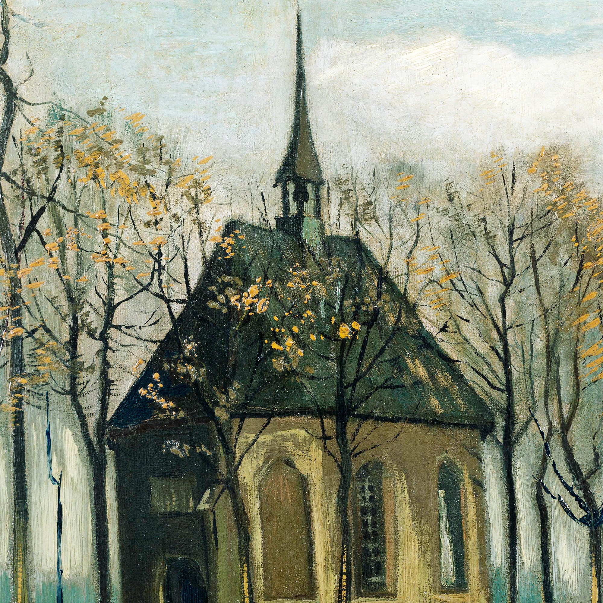 Vincent Van Gogh's Church Oil Painting, Vintage Art Printable, Moody ...