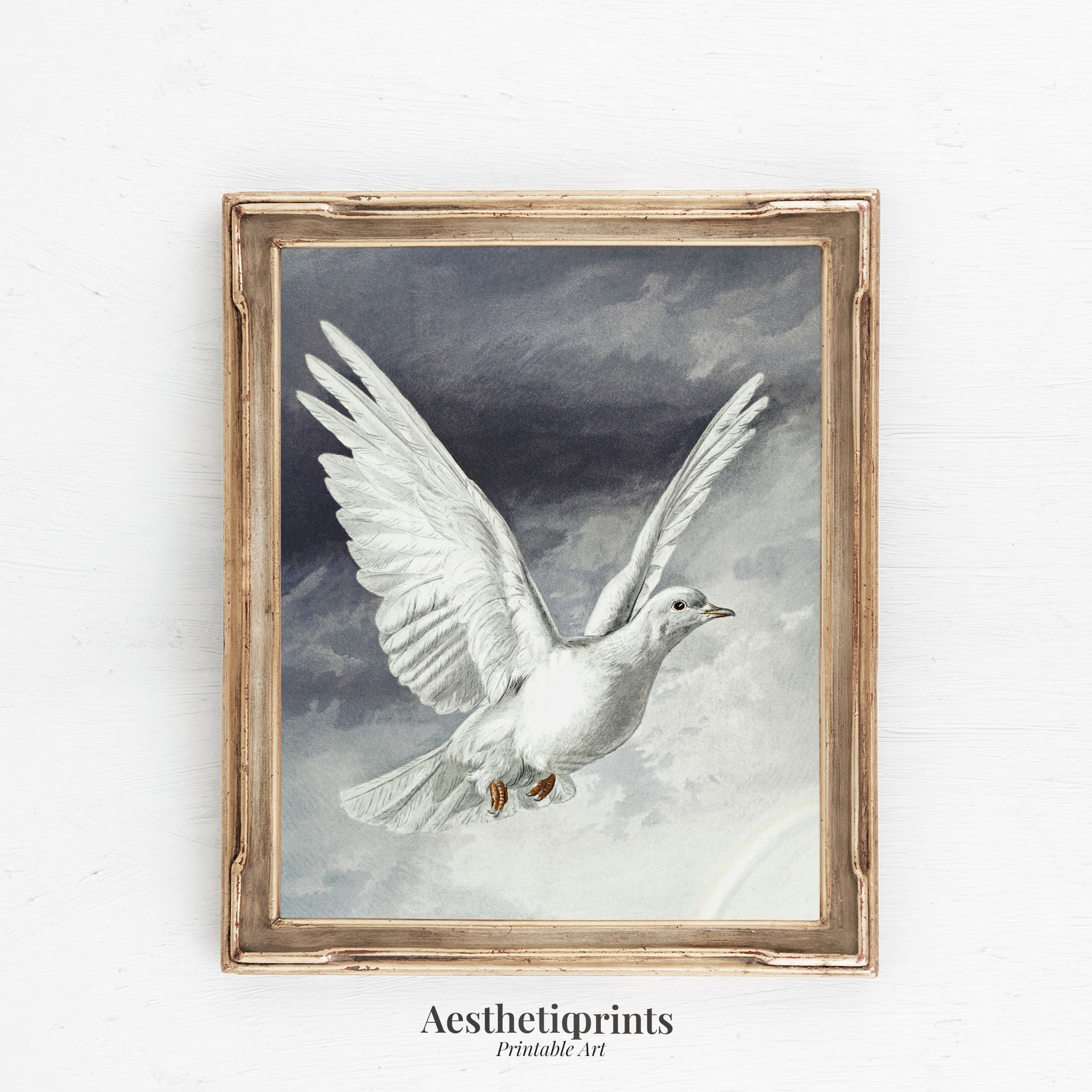 Dove of Peace Poster Art Printable, Vintage Nursery Wall Art ...