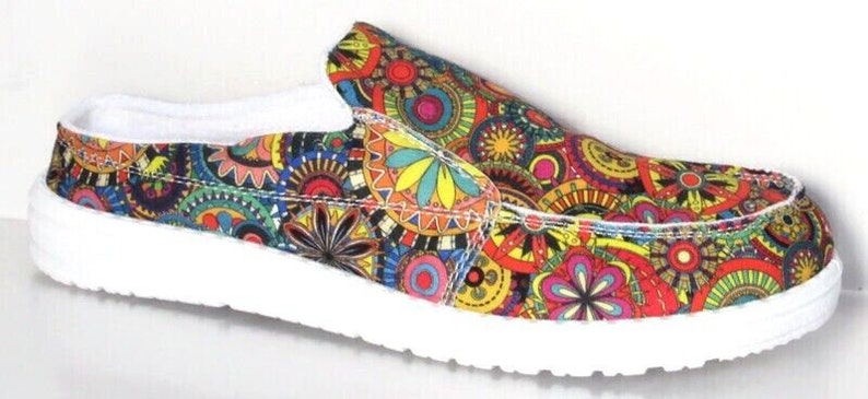 Women's Colorful Mandala Pattern Lightweight Mules Slippers US Size 9 ...