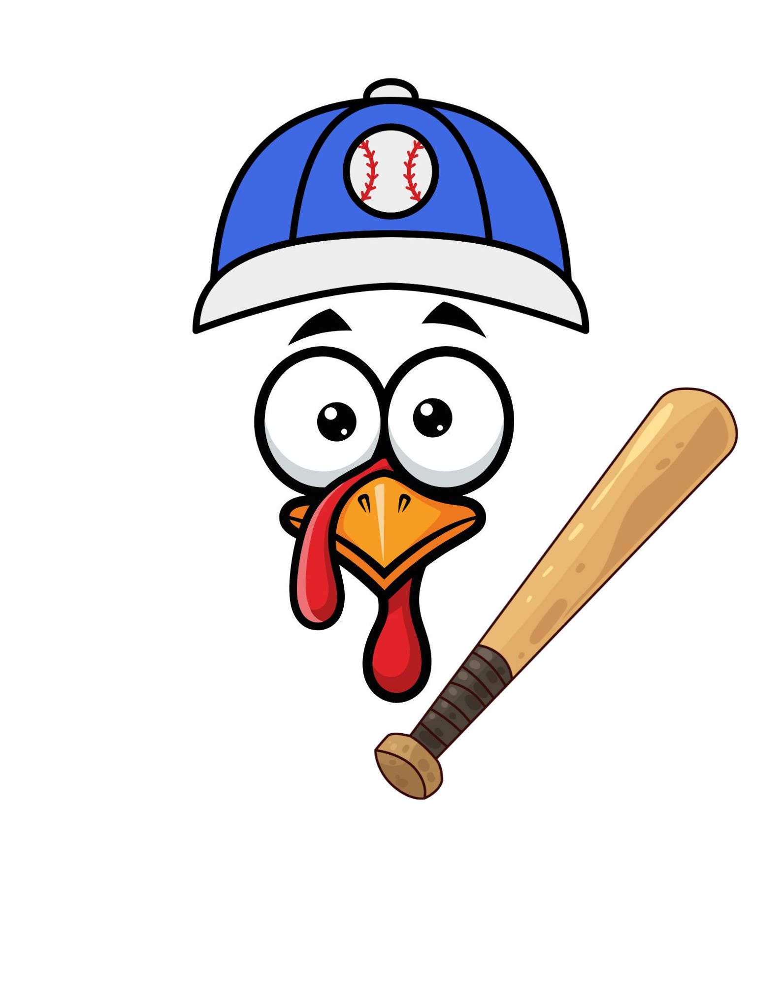 Turkey Wearing Baseball Cap With Bat Svg Png - Etsy