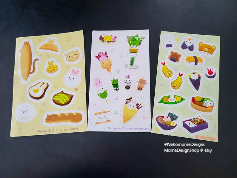 Kawaii Food Sticker Sheet - Etsy
