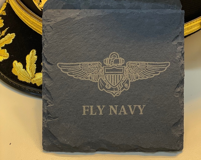 United States Navy Custom Slate Coasters Set, Naval Aviator Wings and ...
