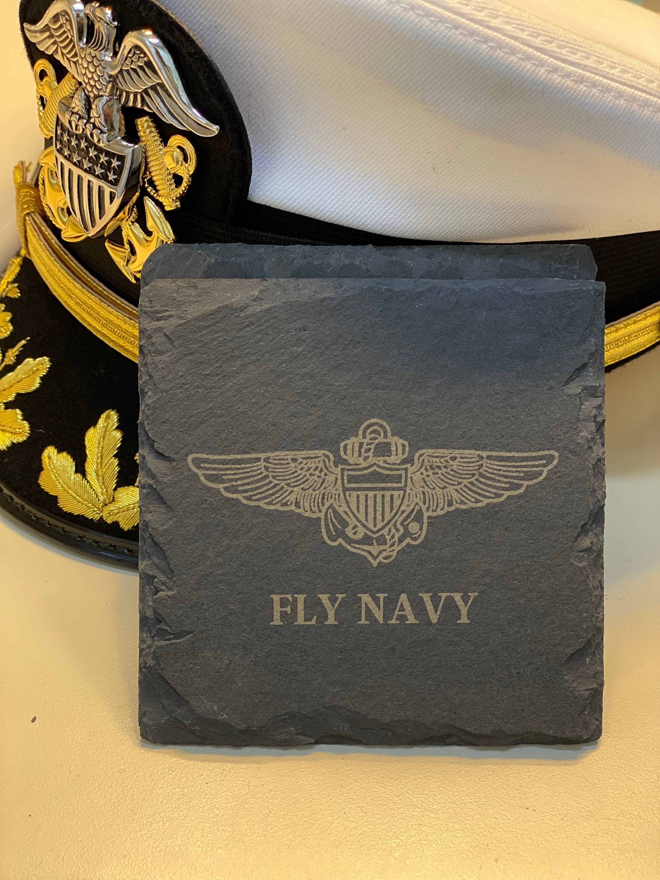 United States Navy Custom Slate Coasters Set, Naval Aviator Wings and ...