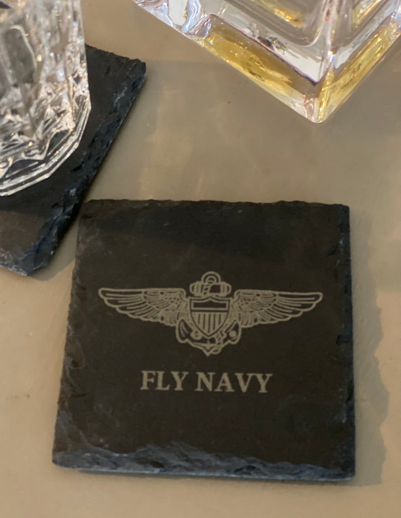 United States Navy Custom Slate Coasters Set, Naval Aviator Wings and ...