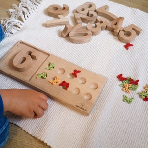 Montessori Counting Board, 1-10 Wooden Numbers, Math Set, Wooden ...