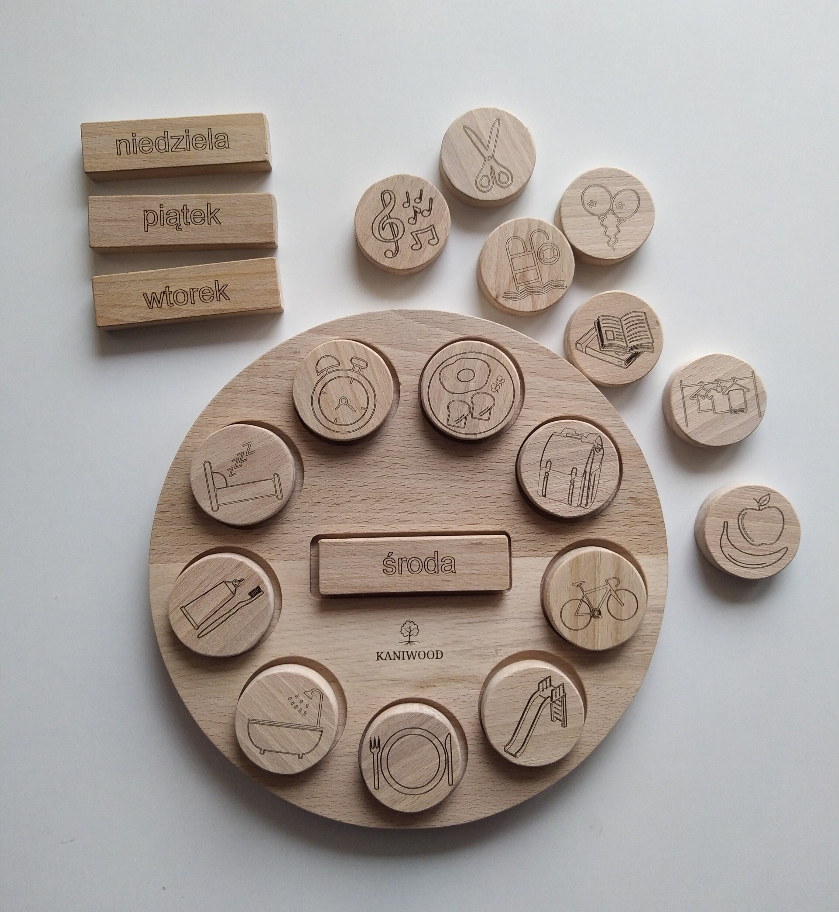 Wooden Daily Routines Wheel, Kids Schedule, Kids Daily Tasks ...