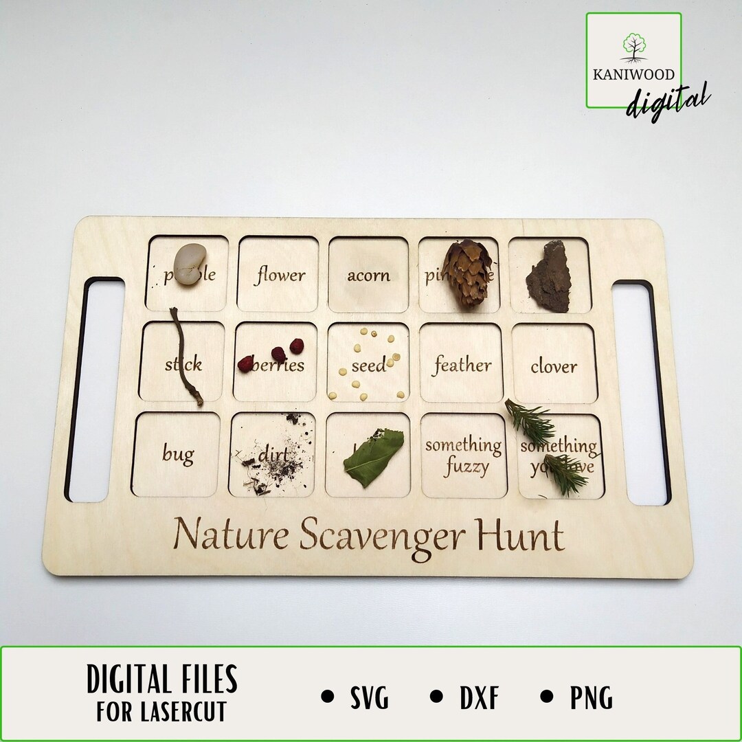 Nature Scavenger Hunt, Laser Cut File, Montessori Learning, Digital ...